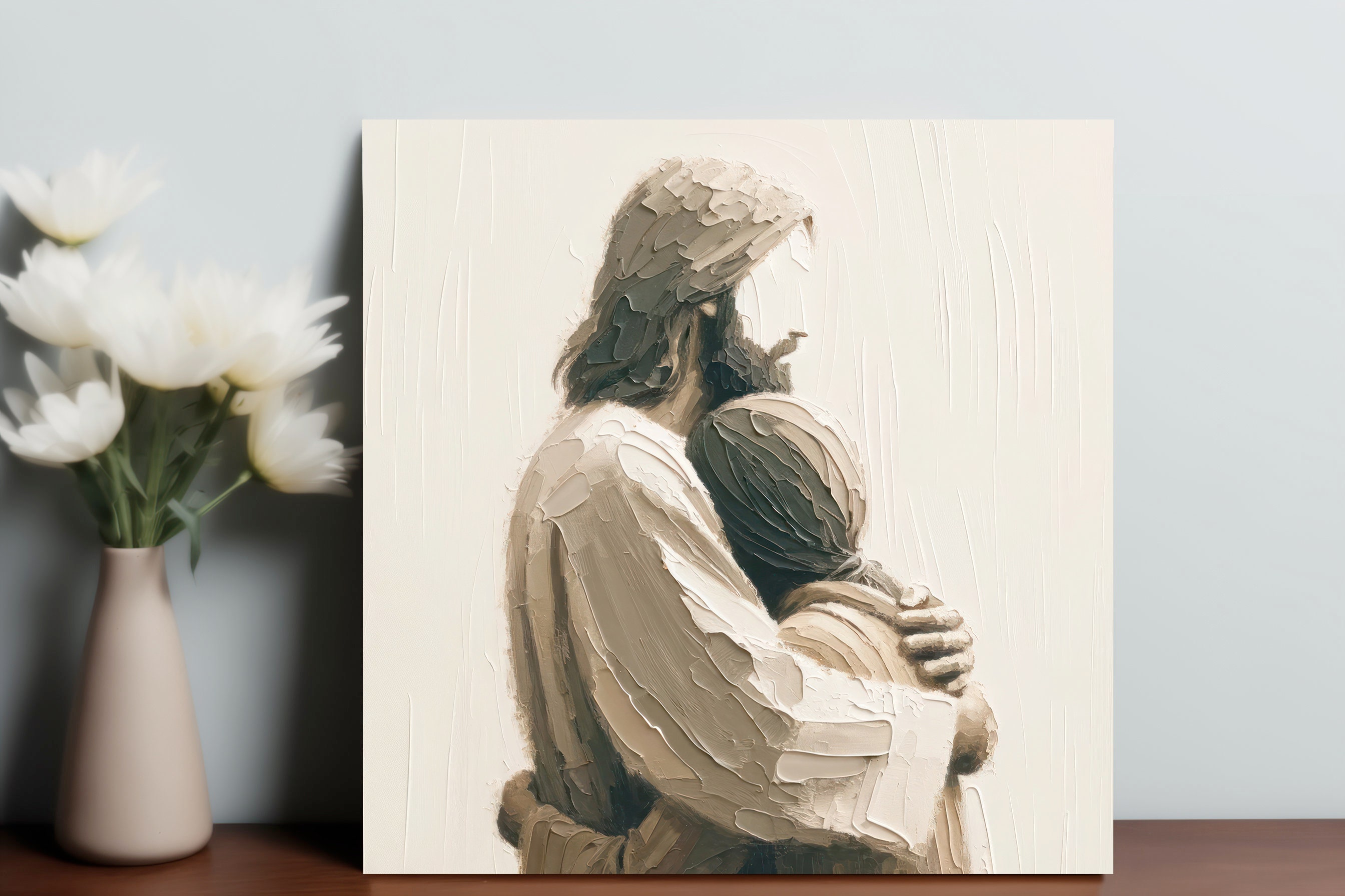 Christ's Embrace Painting Jesus Embracing Woman - Etsy