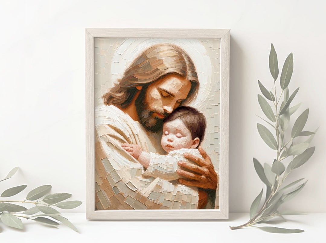 Safe in His Arms | DIGITAL DOWNLOAD PRINTABLE | Jesus Embracing a Baby ...