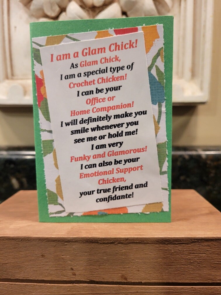 Emotional Support Hot Pink Fluff GLAM Chicks/crochet Handmade/funky ...