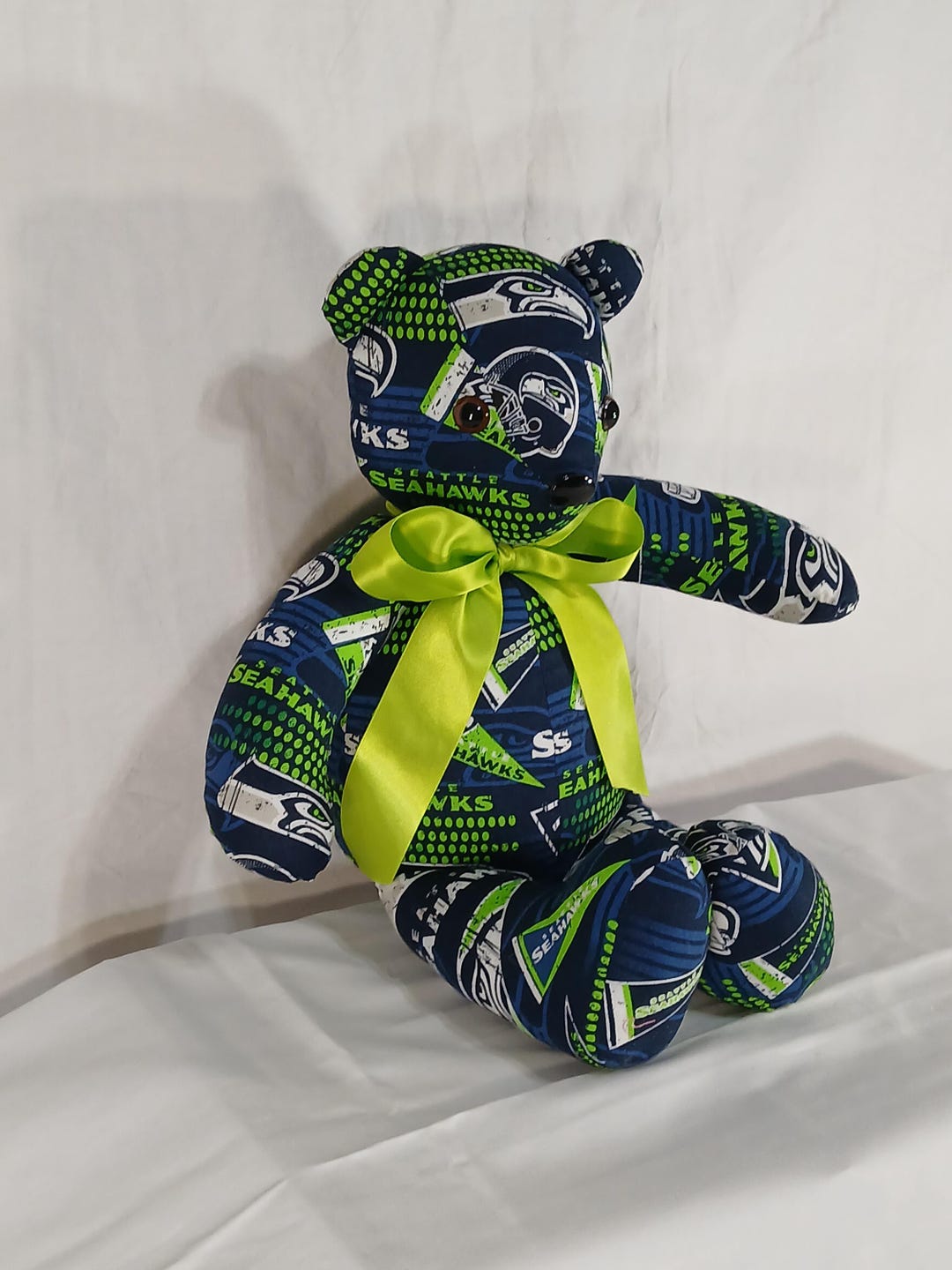 Stuffed Bear, Seattle Seahawks , Approximately 18" Tall. Safety Eyes ...