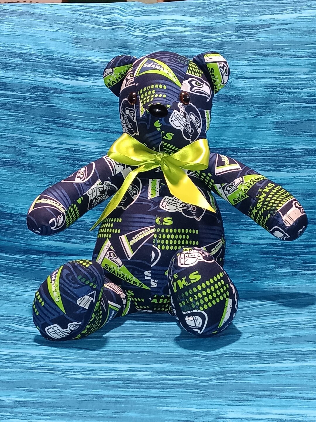 Stuffed Bear, Seattle Seahawks , Approximately 18 Tall. Safety Eyes and ...