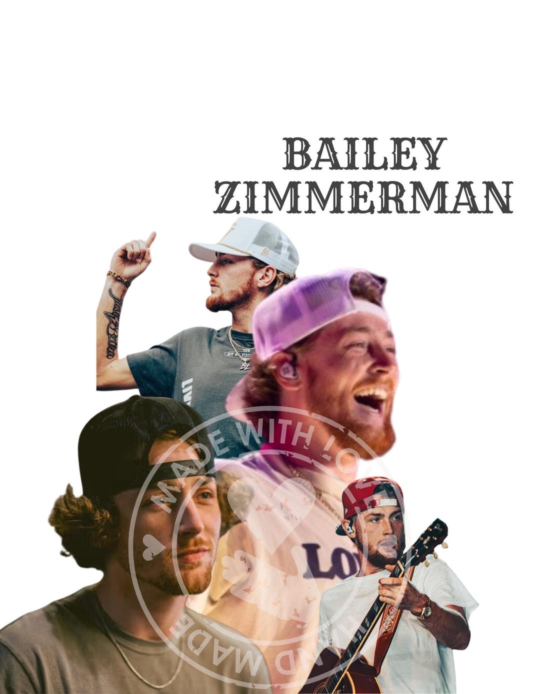 Bailey Zimmerman PNG, Tshirt Design, SVG, Transparent Background Png - Etsy