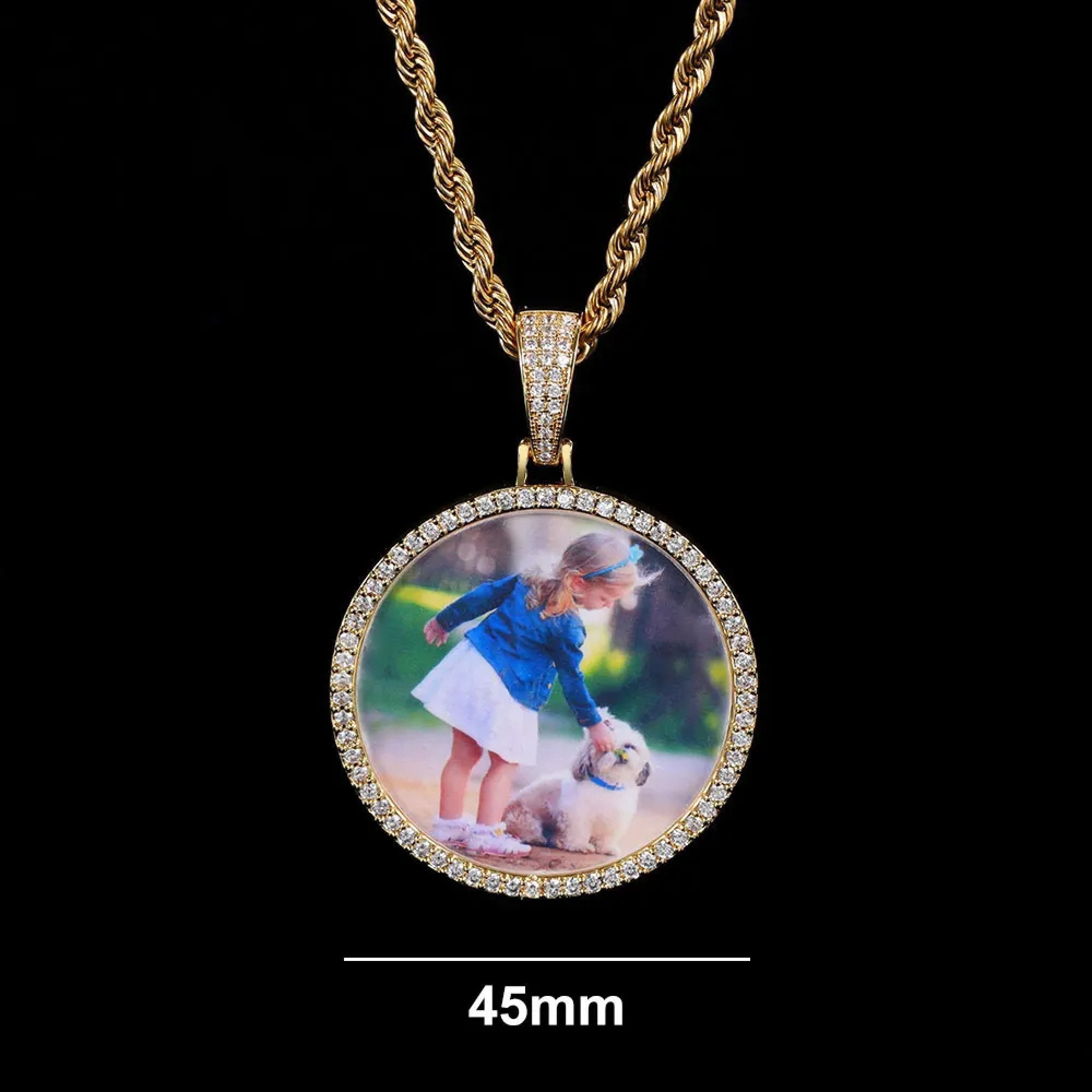 Personalized Diamond Photo Pendant Necklace for Valentine Custom ...