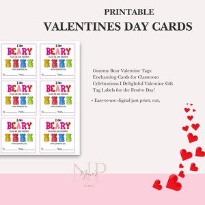 Gummy Bear Valentine Cards for Children. Class Party Cards | Valentine ...