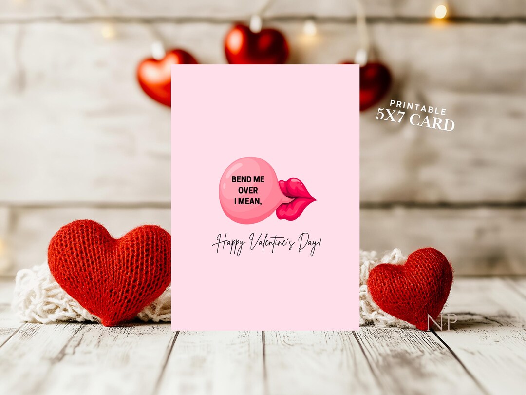 Raunchy Valentine's Day Card: Bend Me Over, Adult Humor (digital ...