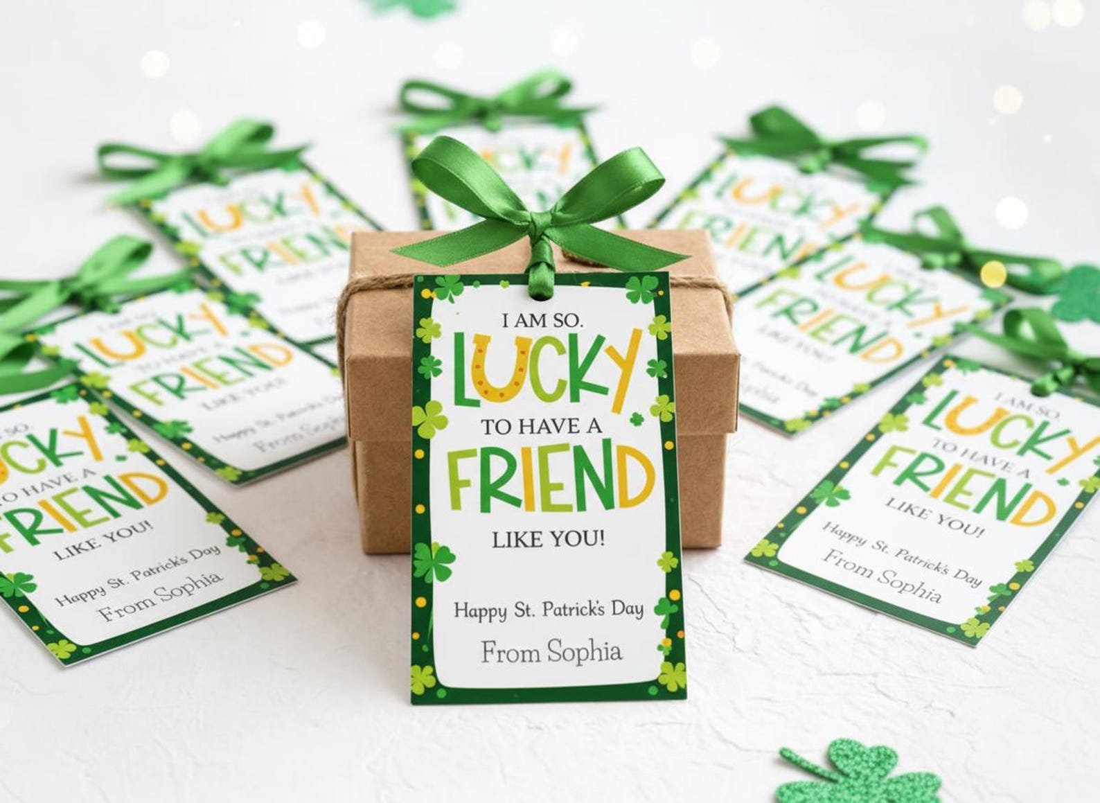 St. Patrick's Day Friend Gift Tags, Editable Name Printable Label ...