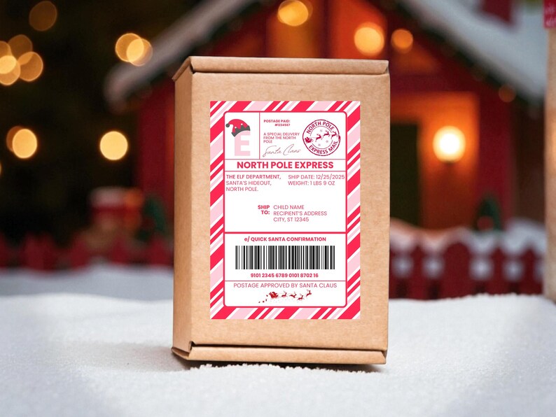 Editable Elf Mail Label, North Pole Express (digital Download) - Etsy