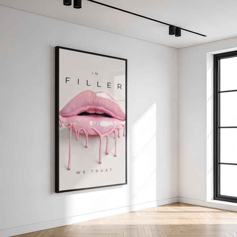Lip Filler Wall Art, Med Spa Decor, Modern Beauty Poster (digital ...