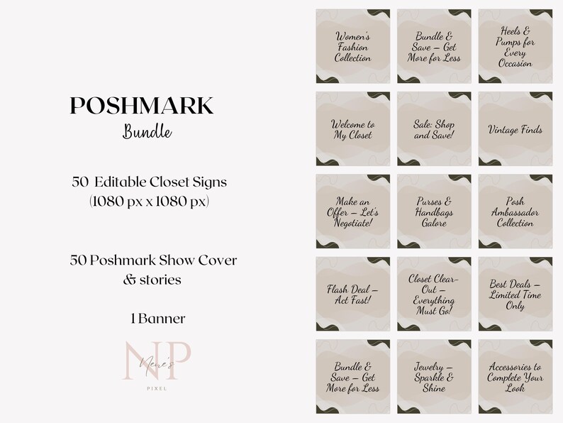 Poshmark Closet Signs, Editable Banner & Template, Instant Download ...