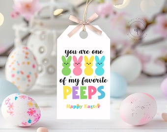 Easter Peeps Gift Tag: Printable Favor Tags (instant Download) - Etsy