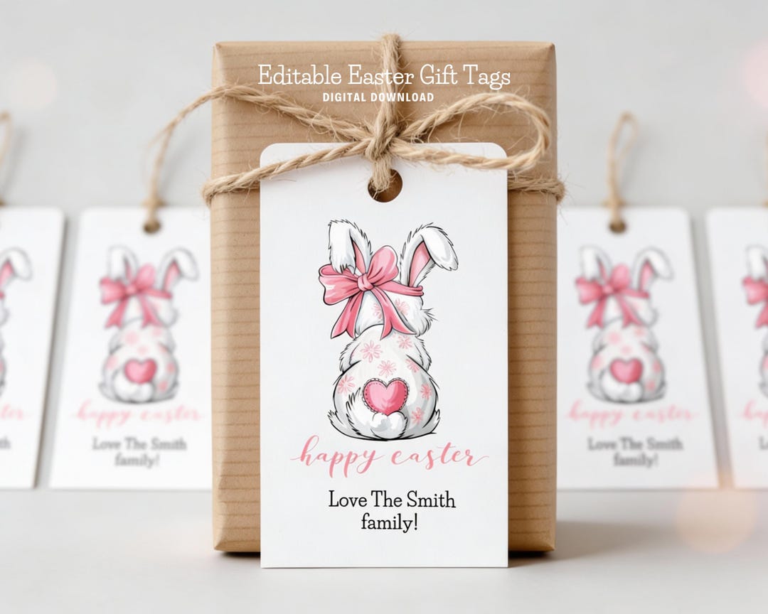 Editable Easter Gift Tags | Printable Favor Tags, Canva Template ...