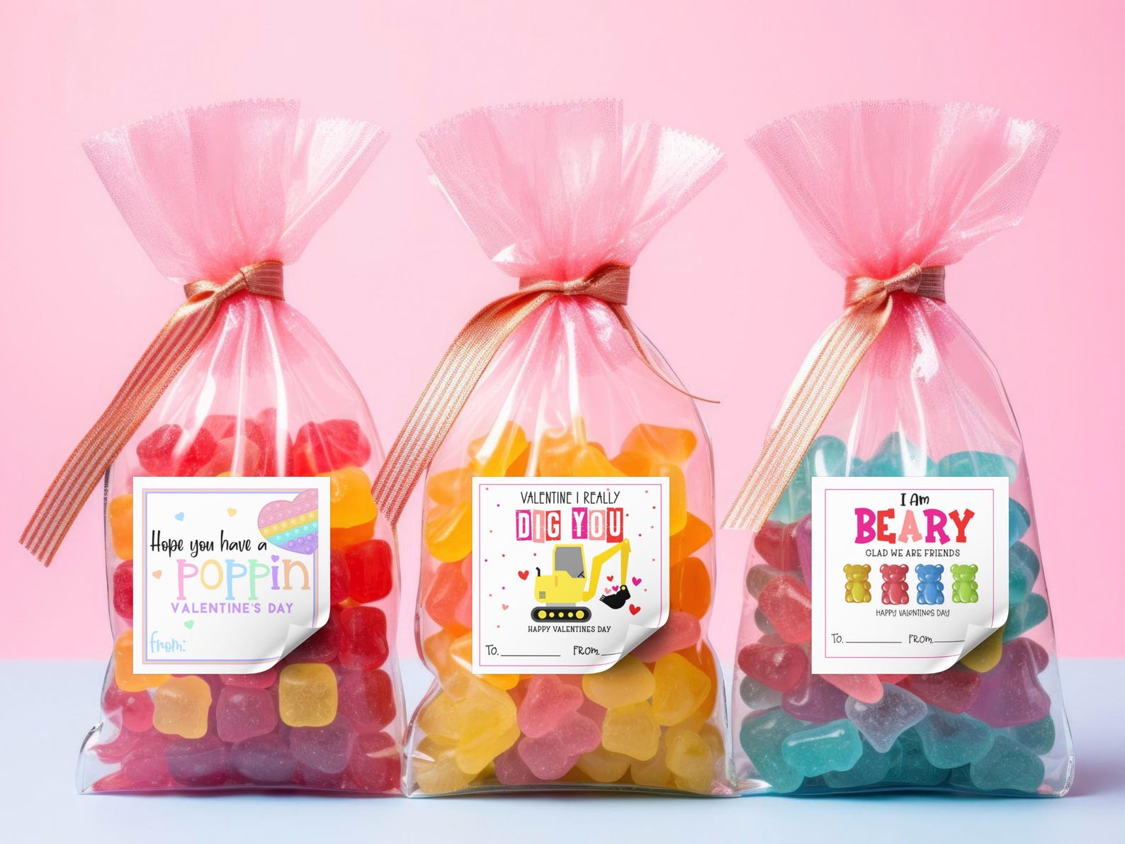 Gummy Bear Valentine Cards for Children. Class Party Cards | Valentine ...