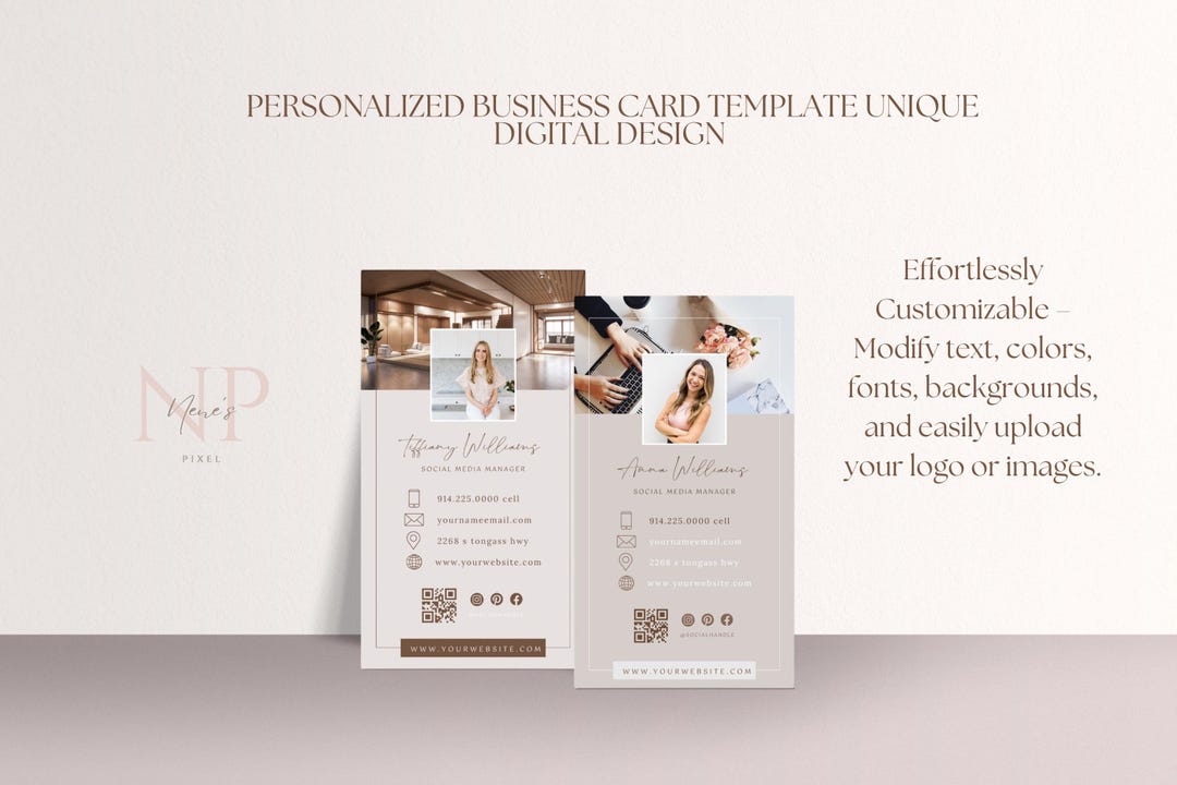 Customizable Professional Business Card Design With QR Code - Etsy