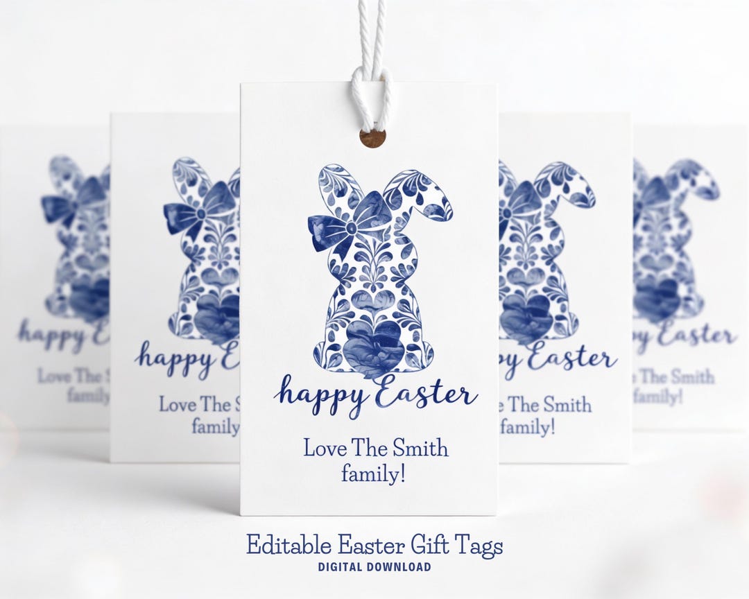 Editable Easter Gift Tags | Printable Favor Tags, Canva Template ...