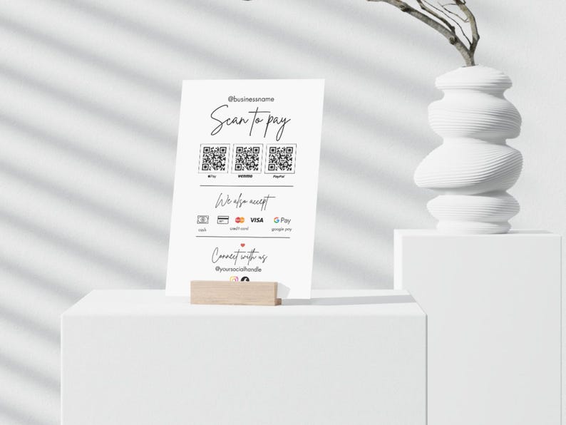 Small Business QR Code Sign Template: Editable Canva Design (digital ...