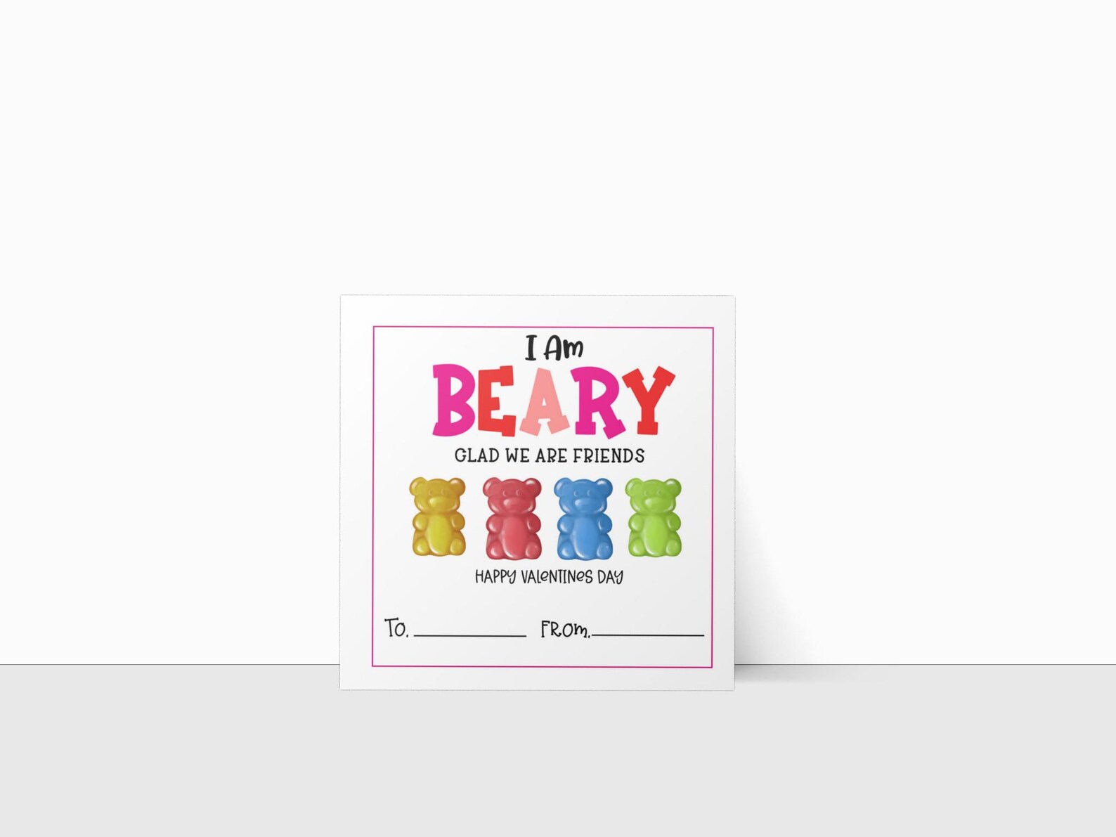 Gummy Bear Valentine Cards for Children. Class Party Cards | Valentine ...