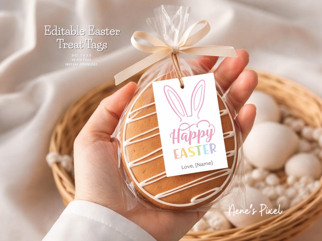 Editable Easter Gift Tags | Printable Favor Tags, Canva Template ...