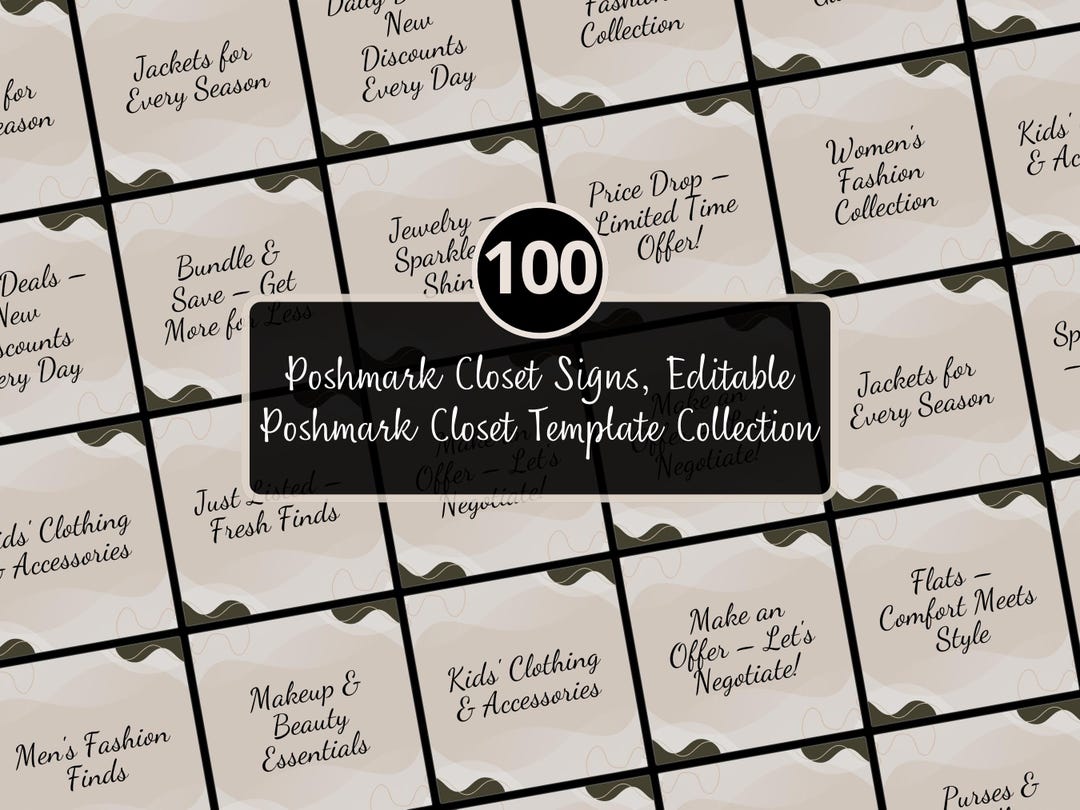 Poshmark Closet Signs, Editable Banner & Template, Instant Download ...