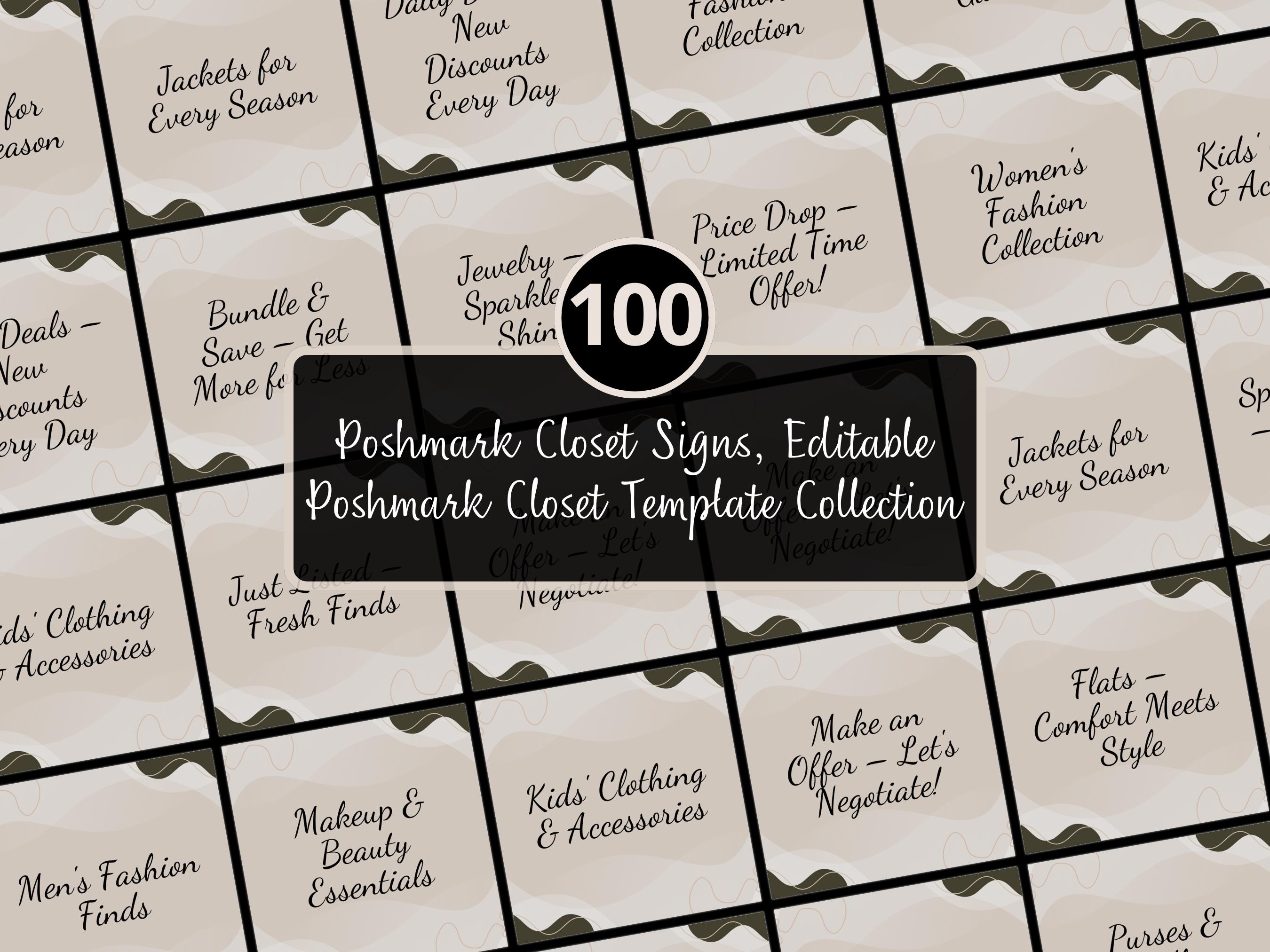 Poshmark Closet Signs, Editable Banner & Template, Instant Download ...