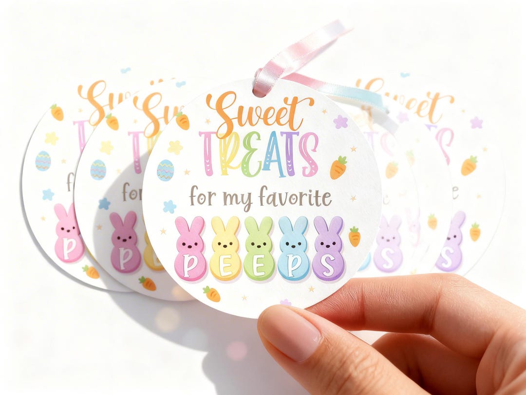 Easter Gift Tags Printable, Sweet Treats for My Favorite Peeps ,bunny ...