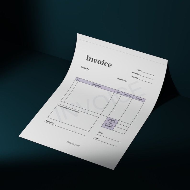 Invoice Templates Pack Printable PDF and Word Editable PDF for Small ...
