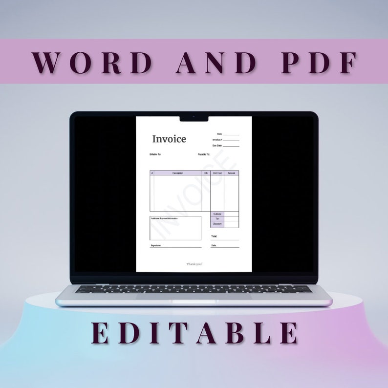 Invoice Templates Pack Printable PDF and Word Editable PDF for Small ...