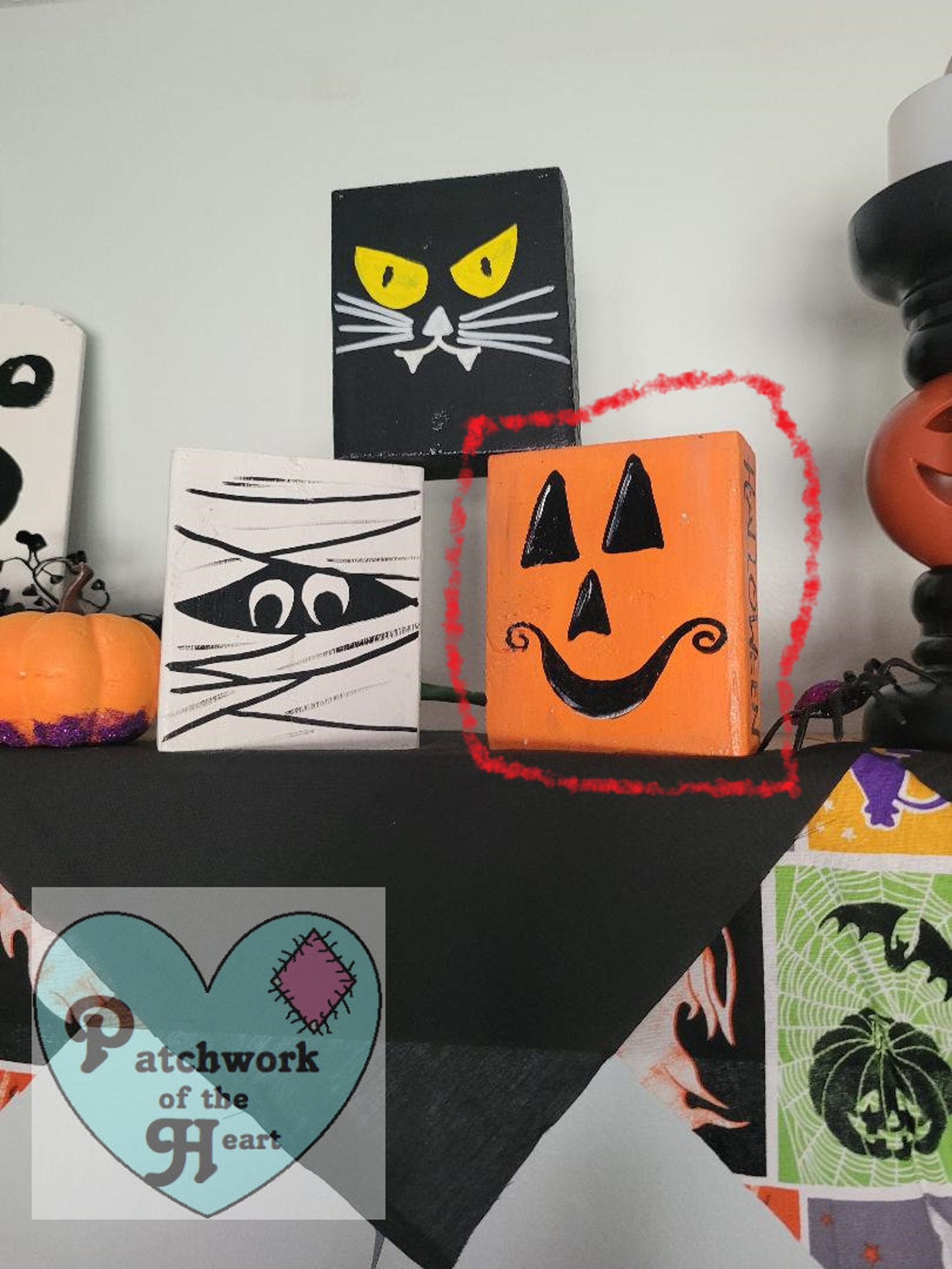 Halloween Shelf Sitter Pumpkin Block - Etsy