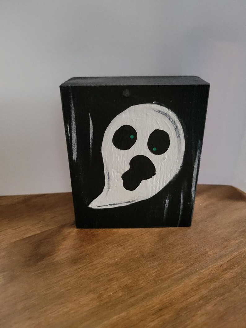 Halloween Shelf Sitter Décor Ghost Block - Etsy