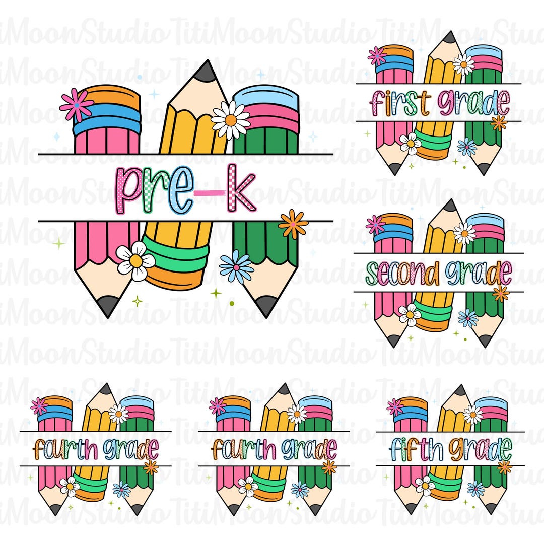 Preppy Back to School PNG Bundle, Retro Teacher Designs, First Day of ...