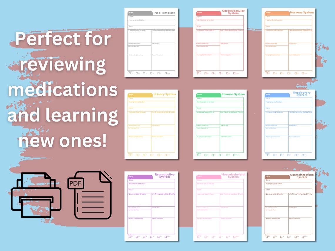 Blank Medication Templates | Nursing School Study Guide | NCLEX ...