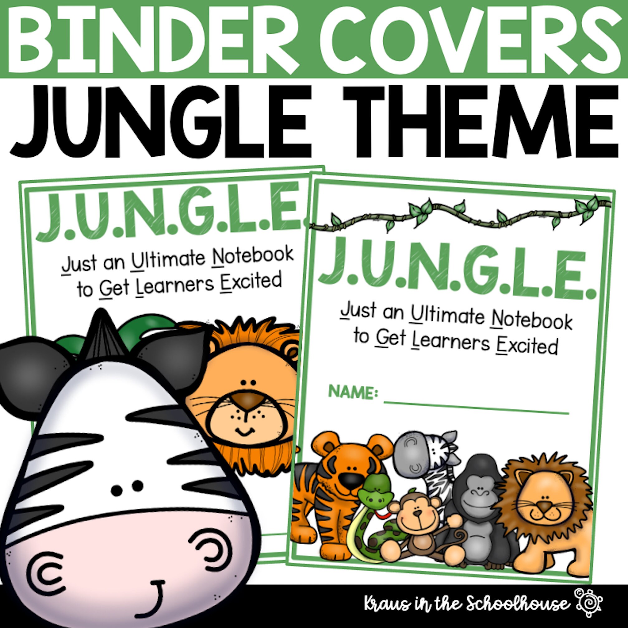Jungle Theme Binder Covers | Jungle Decor | Classroom Management ...