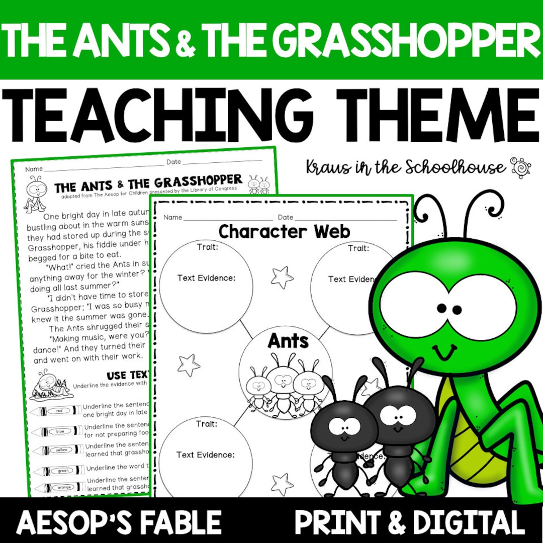 The Ants and the Grasshopper Printables | Aesop's Fables Printables ...