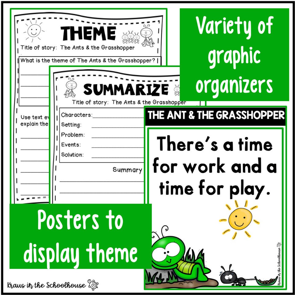 The Ants and the Grasshopper Printables | Aesop's Fables Printables ...