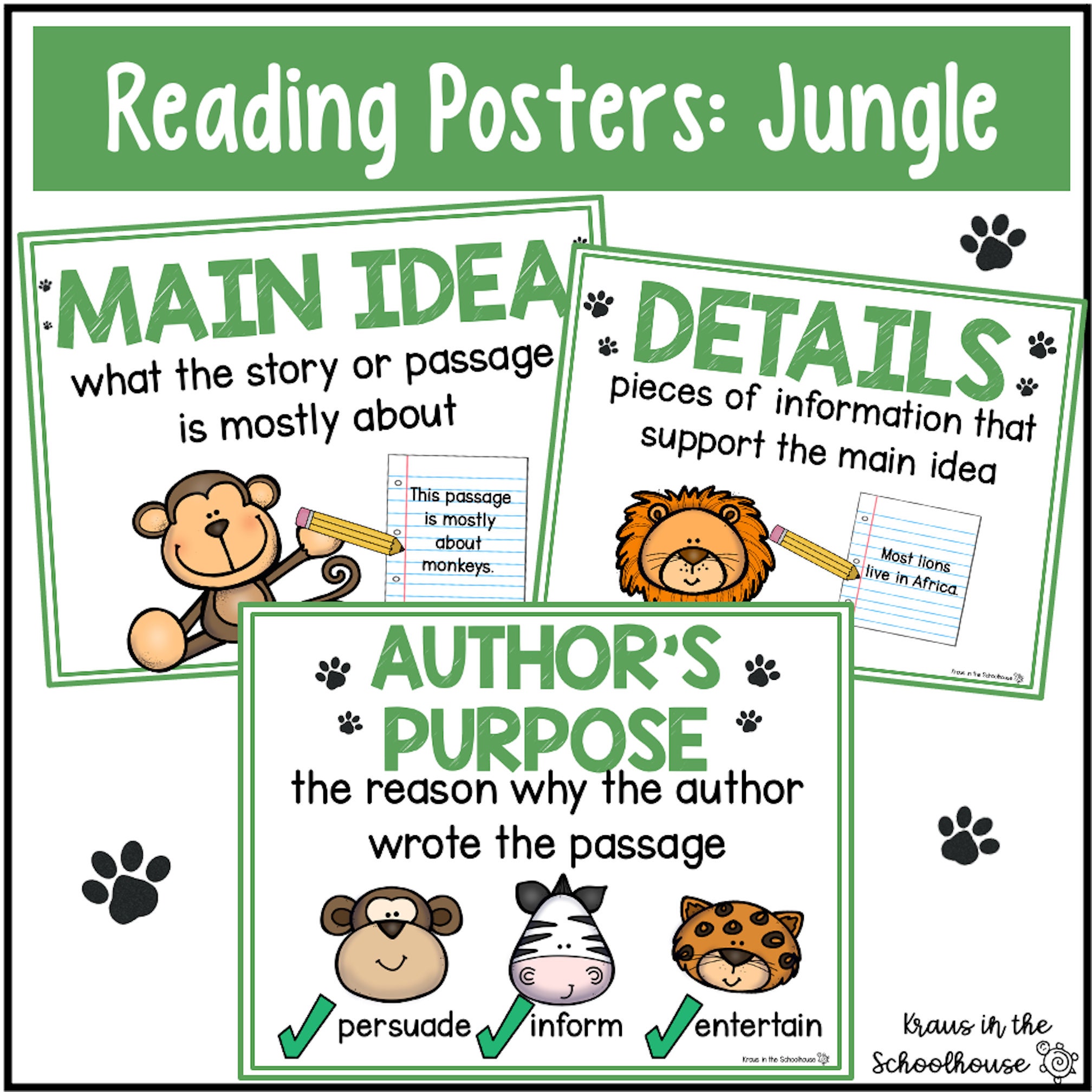 Jungle Theme Reading Posters Safari Theme Reading Posters Reading ...