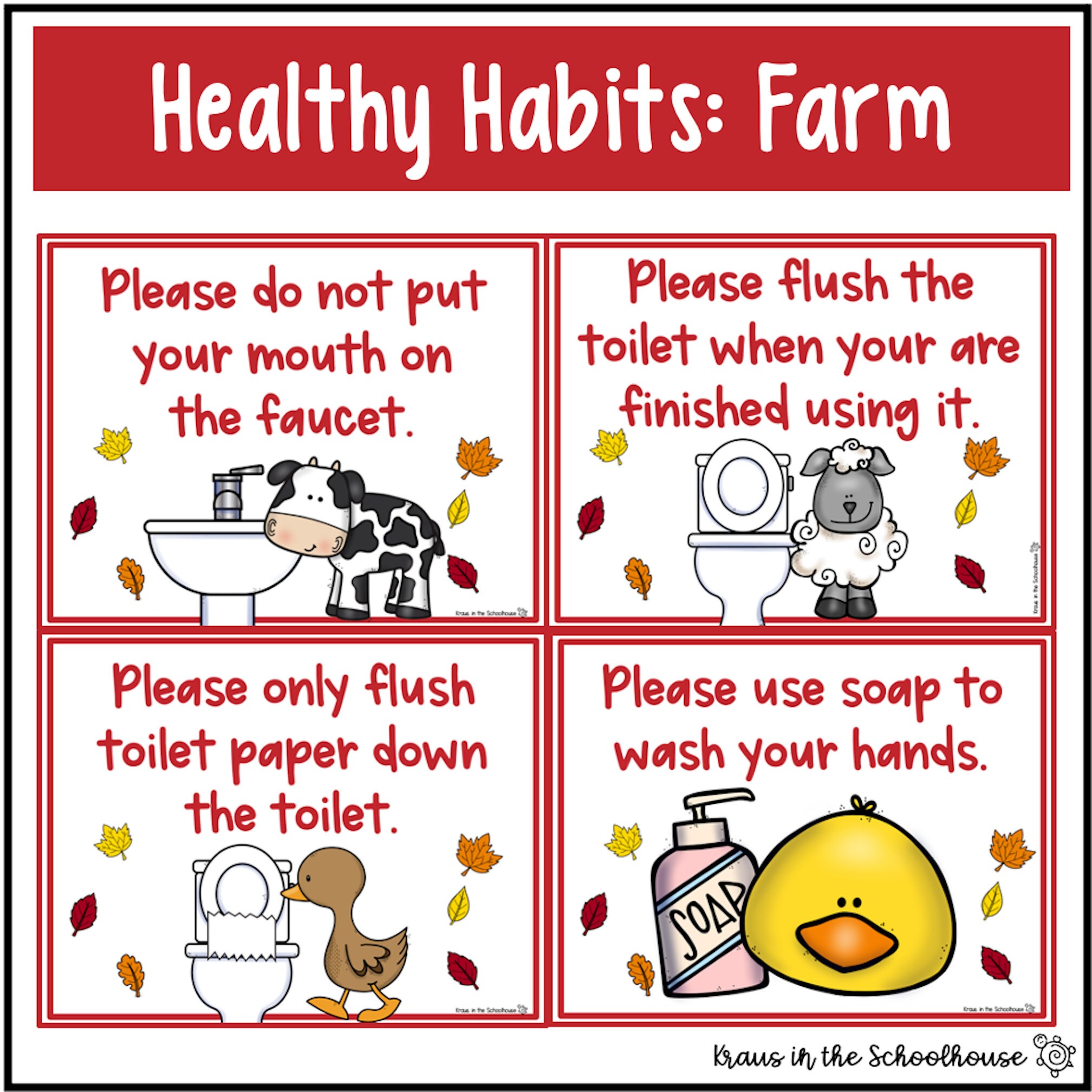 Healthy Habits Posters for Bulletin Boards | Farm Theme Decor ...