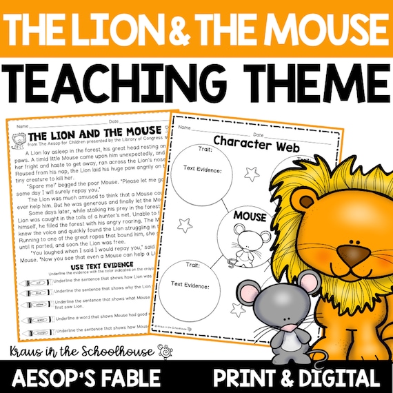 The Lion And The Mouse Worksheets Kids Activities Online | 😍THE