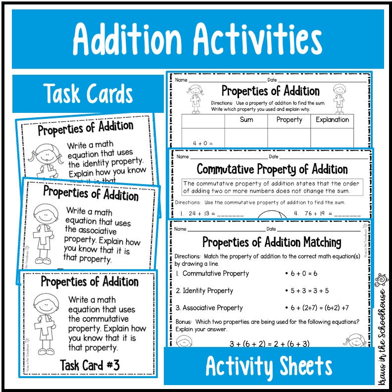 Properties of Addition Worksheets | Properties of Addition Printables ...
