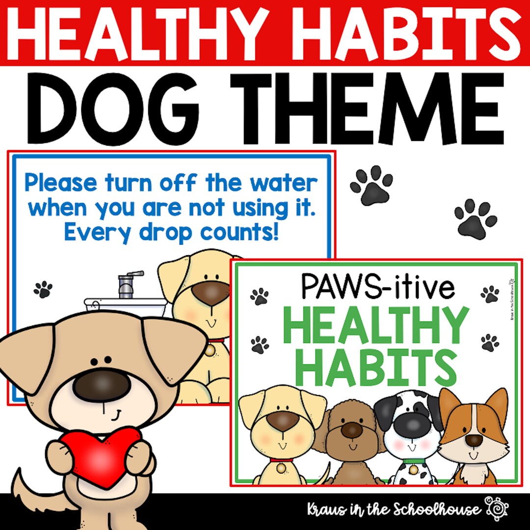 Healthy Habits Posters for Bulletin Boards | Dog Theme Decor ...