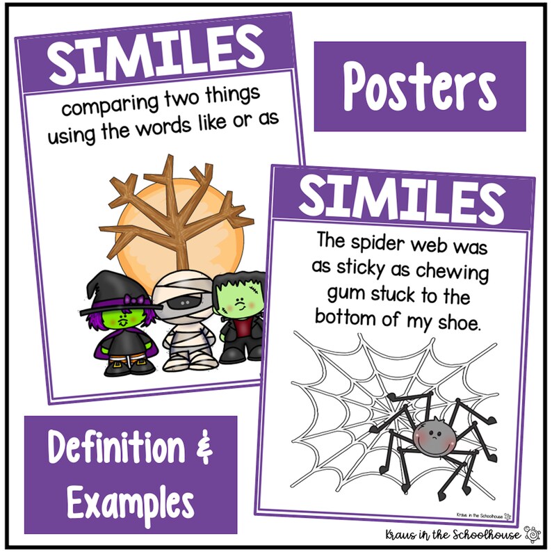 Halloween Similes | Figurative Language | Similes Activities | Similes ...