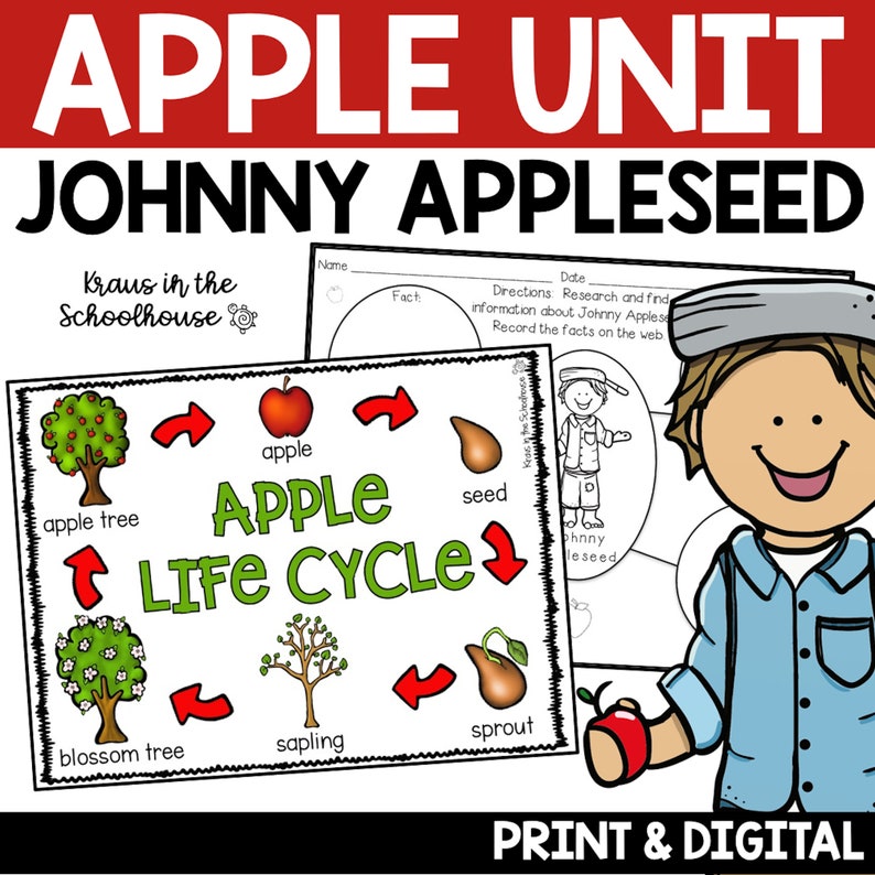 Apple Unit | Johnny Appleseed | Fall Activities for Kids | Apple Life ...