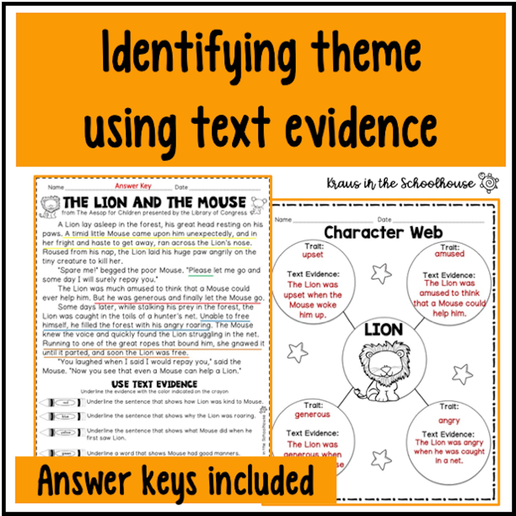 Lion and the Mouse Activities | Aesop's Fables Activities | Theme ...