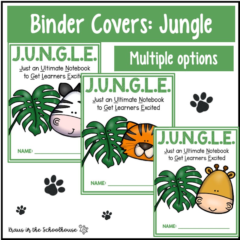 Jungle Theme Binder Covers | Jungle Decor | Classroom Management ...