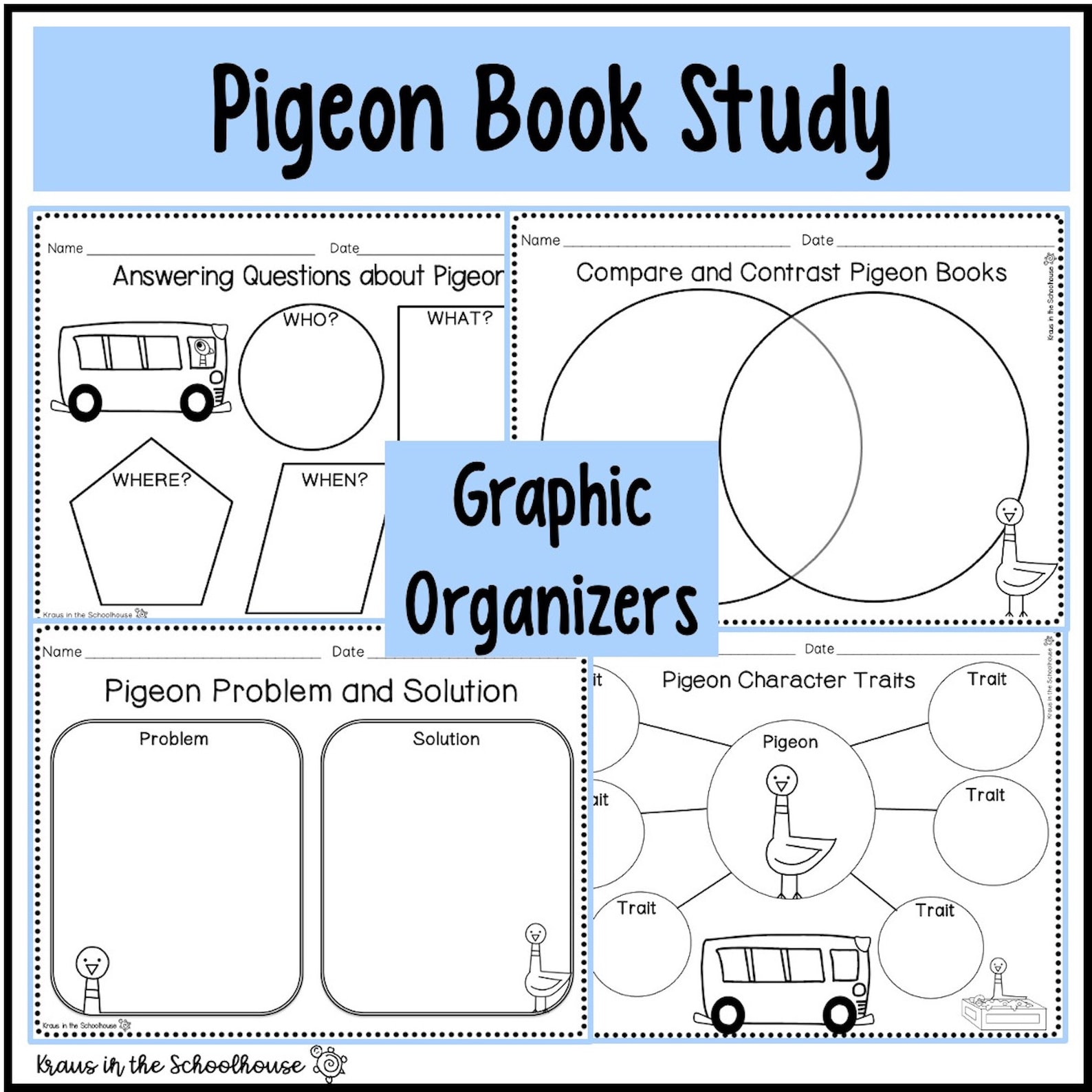 Pigeon Book Study | Pigeon Activities and Worksheets | Mo Willems ...