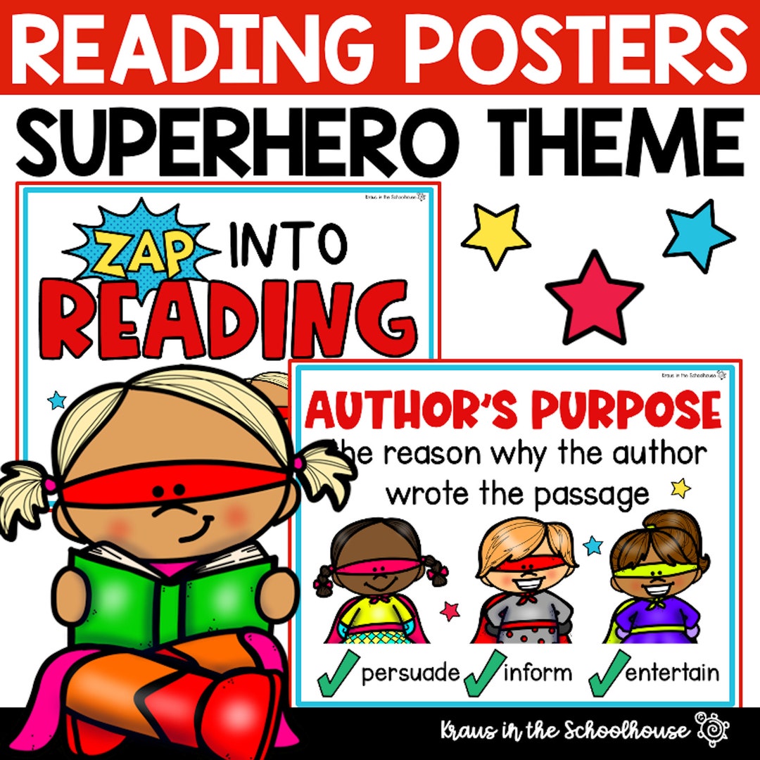 Superhero Theme Reading Posters | Reading Comprehension Posters ...