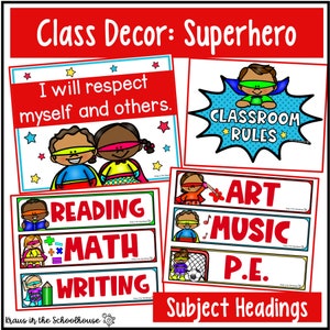 Superhero Theme Decor | Classroom Decor | Bulletin Boards | Superhero ...