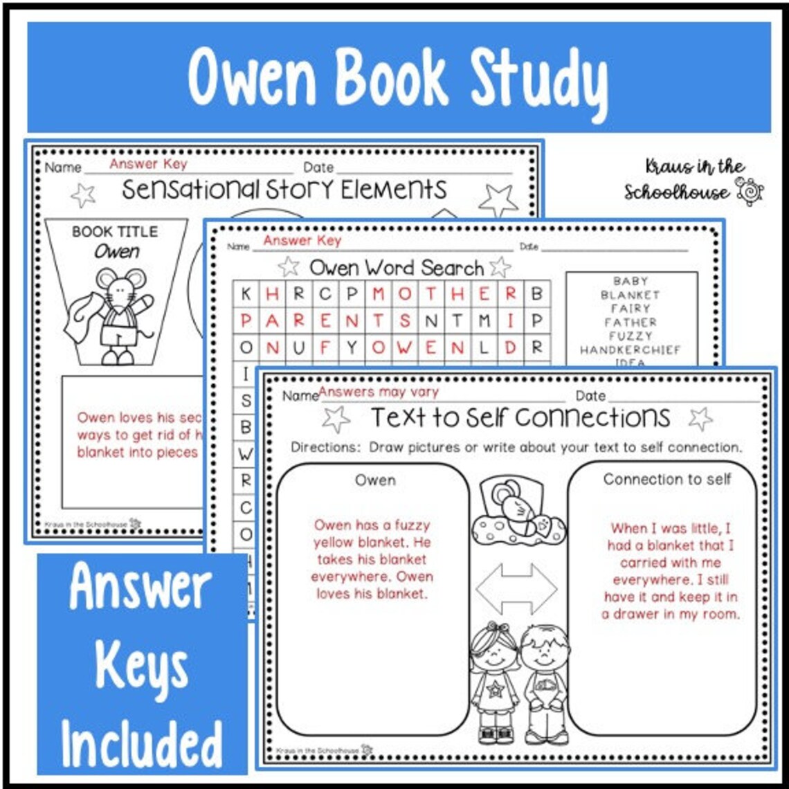 Owen Printables | Owen Worksheets | Owen Activity Sheets | Kevin Henkes ...