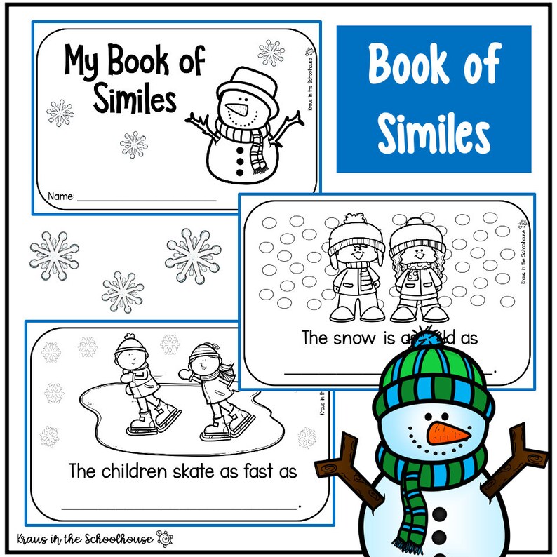 Winter Similes Similes Printables Similes Activity Sheets Similes Worksheets Figurative Language ...