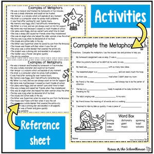 Metaphors Worksheets | Metaphors Printables | Metaphors Activity Sheets ...