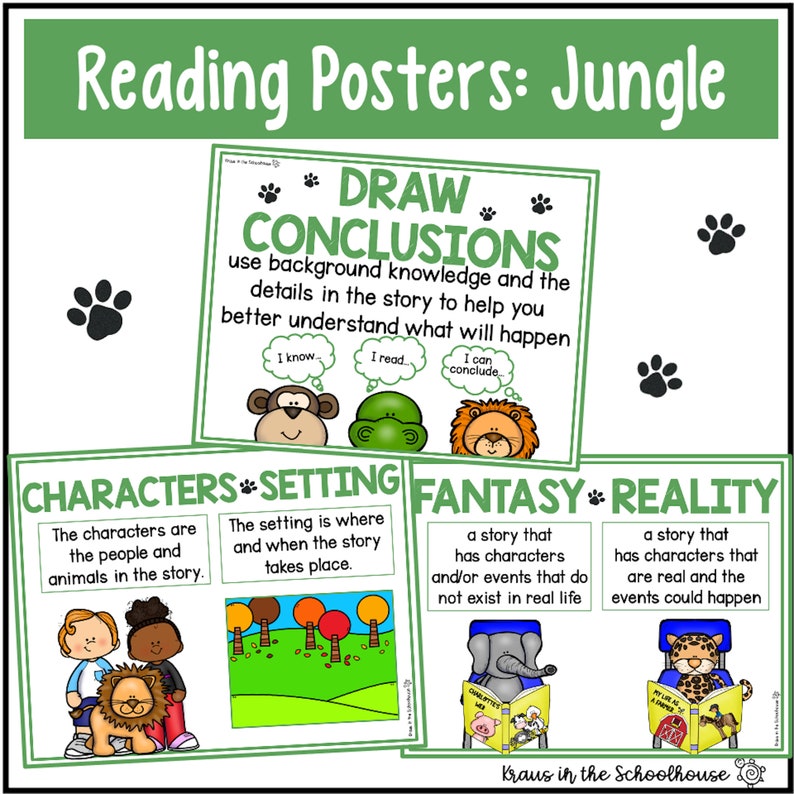 Jungle Theme Reading Posters Safari Theme Reading Posters Reading ...