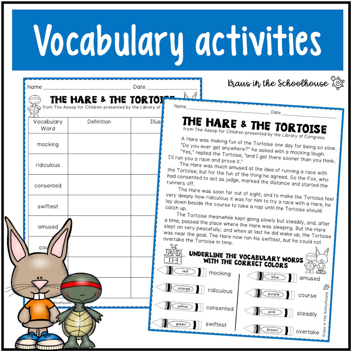The Hare and the Tortoise Activities | Aesop's Fables Activities ...